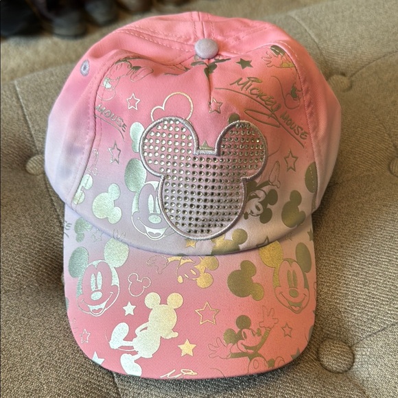 Disney | Accessories | Disney Pink Mickey Mouse Cap With Rihnestones ...